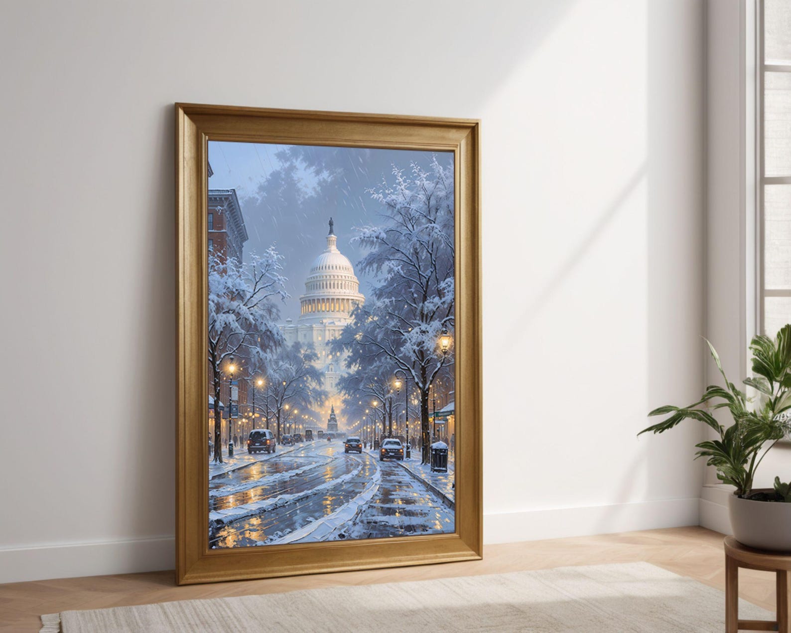 Snowstorm in Washington, DC 8K Ultra HD Winter Landscape Oil Painting ...