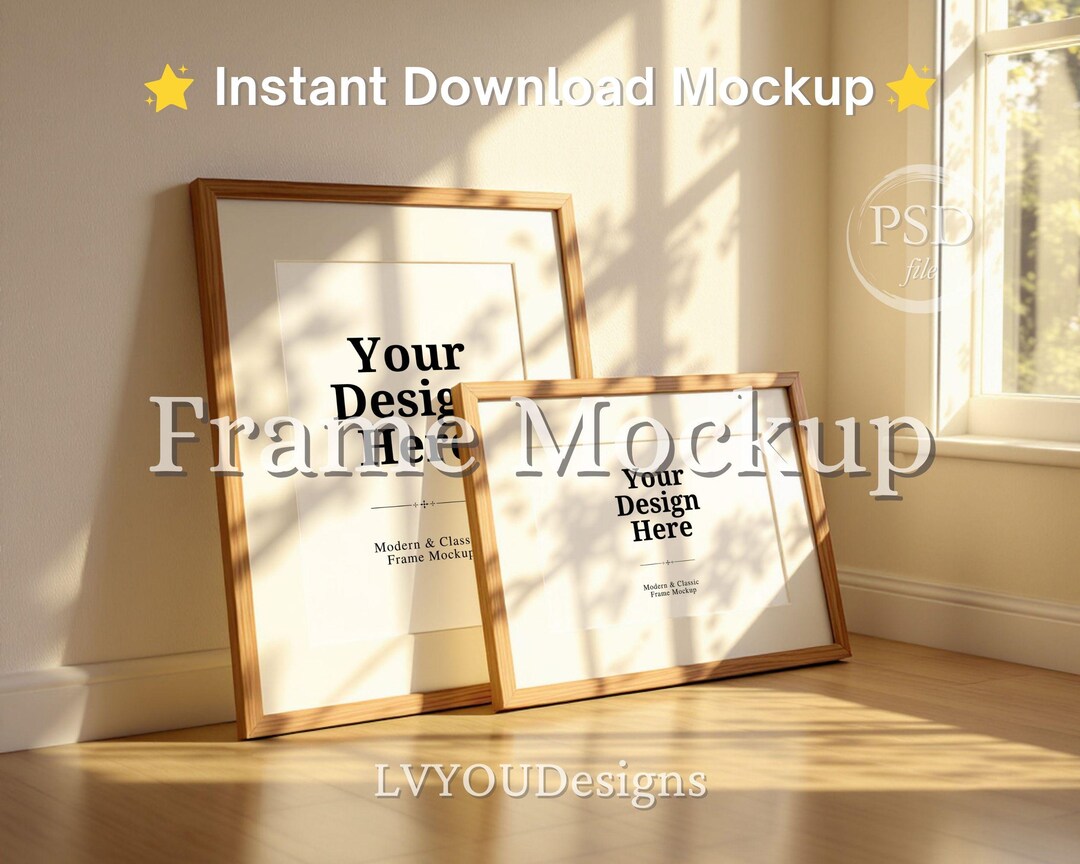Dual Frame Interior Mockup – Vertical & Horizontal PSD - Etsy