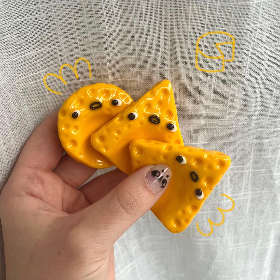 Cheesy Worry Stone | Anxiety Relief | Cute Thumb Buddy | Small Comfort ...