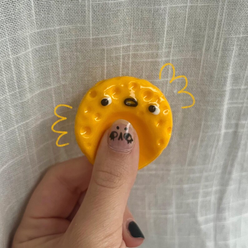 Cheesy Worry Stone | Anxiety Relief | Cute Thumb Buddy | Small Comfort ...