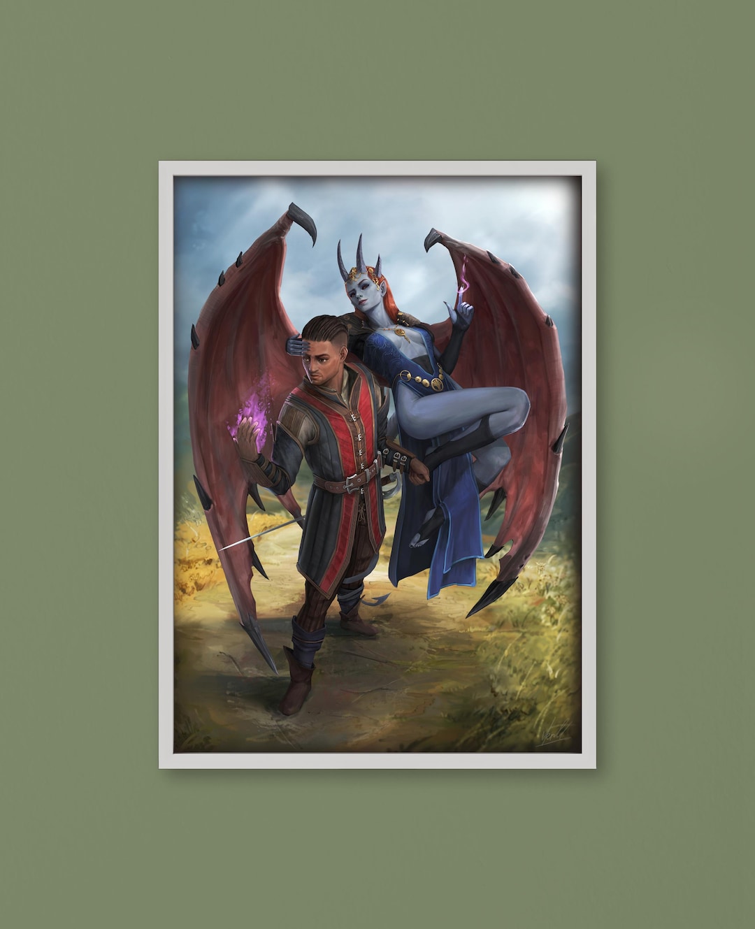 Wyll and Mizora Baldurs Gate 3 Fan Art Print - Etsy