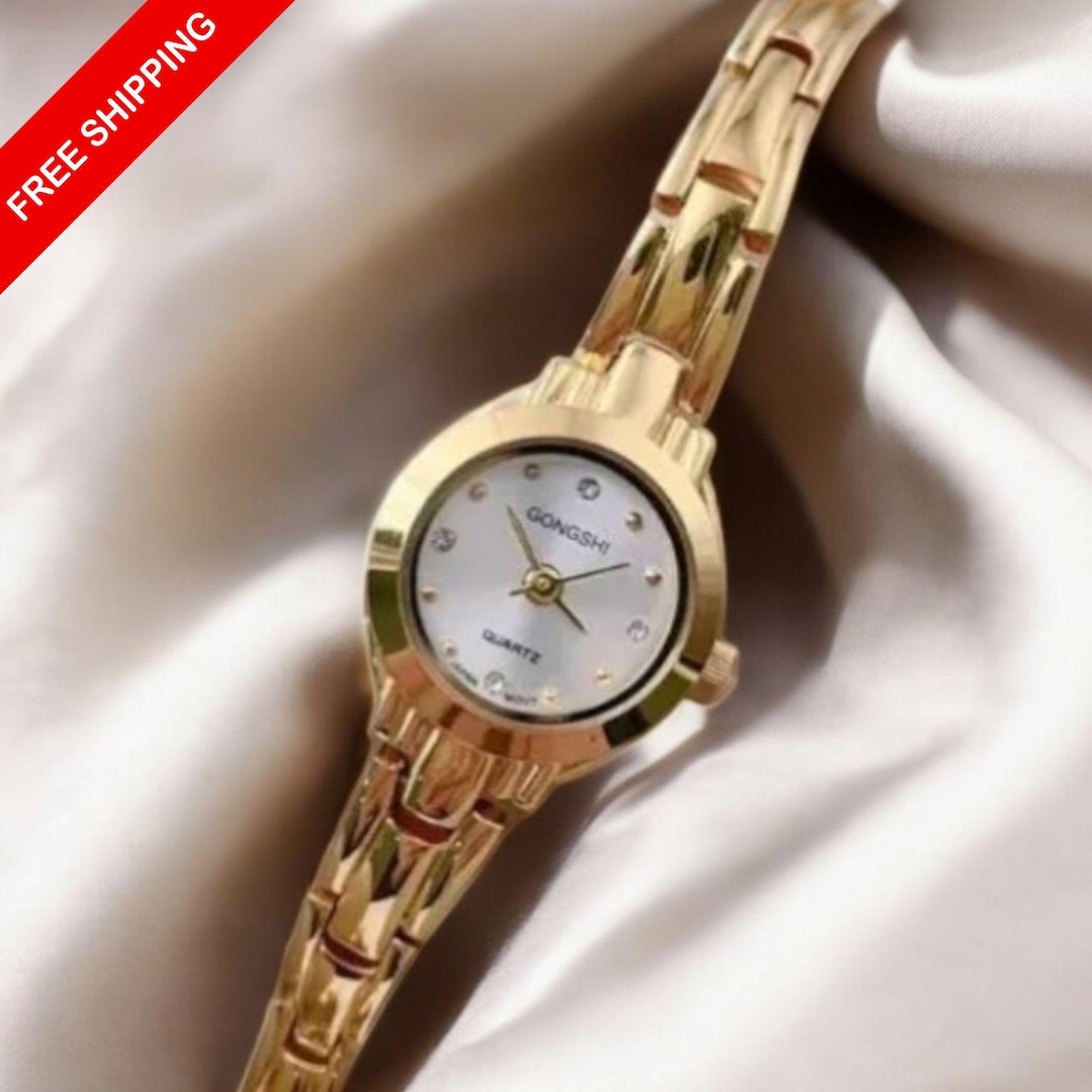 Inspired Dainty Gold Cocktail Watch Minimalist Vintage Gold Women's ...