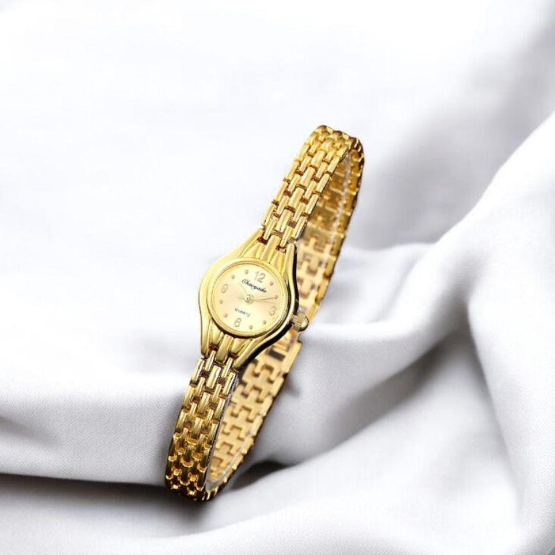 Chic Gold-tone Oval Face Watch for Women Vintage Style Dress Watch ...