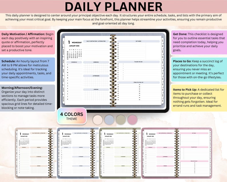 2025 Digital Planner: Monday Start, Goodnotes & Notability Compatible ...