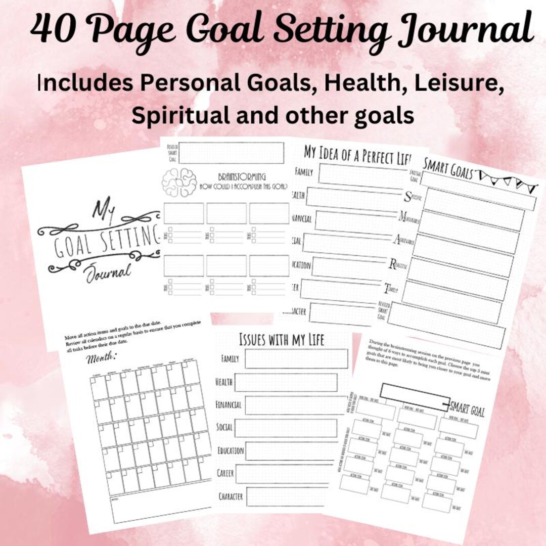 Digital Wellness Goal Setting Template Download ~ 40 Pages - Etsy