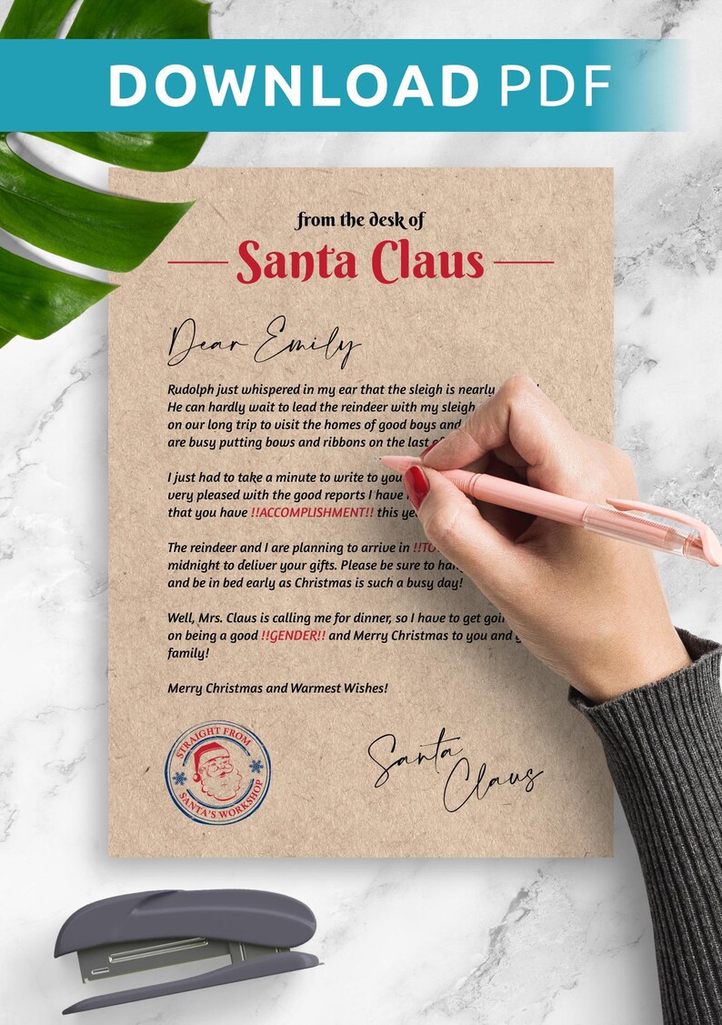 Customizable Letter From Santa With Nice List ~ A MUST for the Holidays ...
