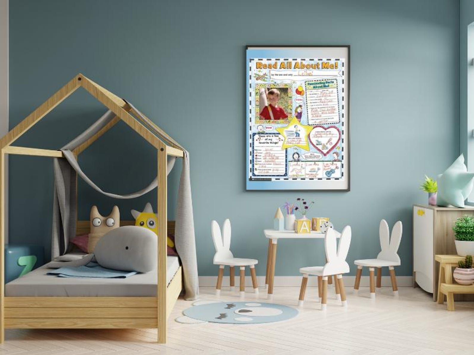 Kids School Project,read All About Me&star Student Big Write-and-read ...