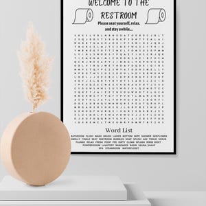 Welcome to the Restroom Find A Word Print,restroom Fun,home Decor ...