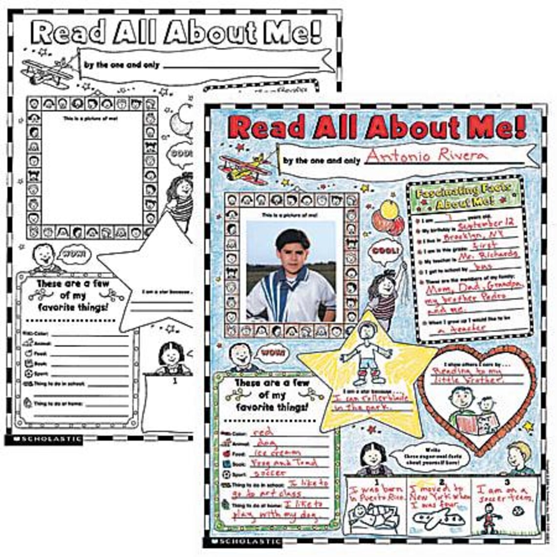 Kids School Project,read All About Me&star Student Big Write-and-read ...