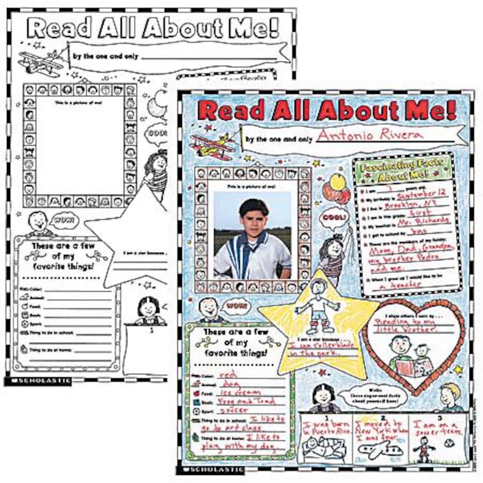 Kids School Project,read All About Me&star Student Big Write-and-read ...