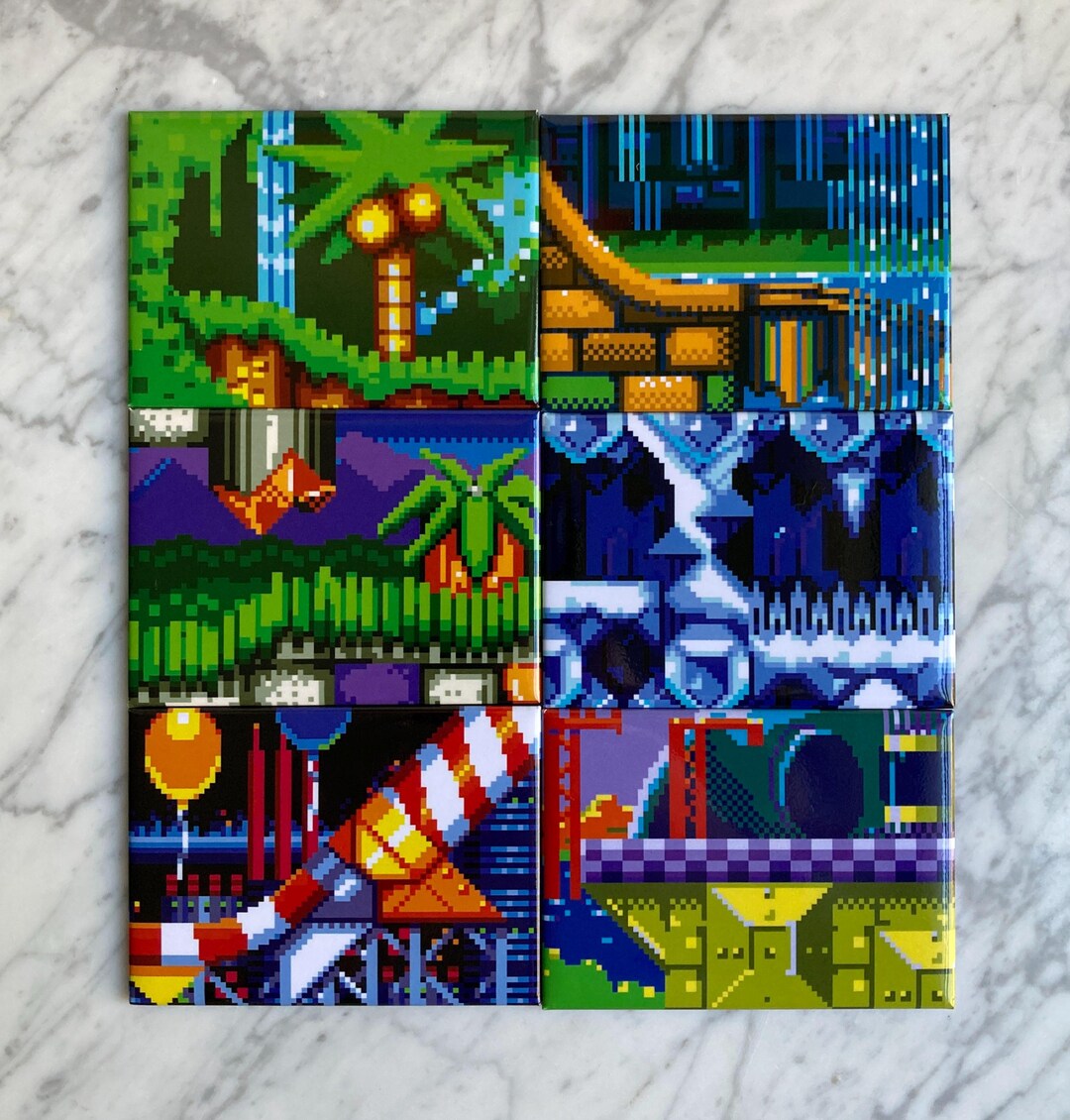 Sonic 3 Magnets | Sonic the Hedgehog 3 Level Select Icons, Sega Genesis ...