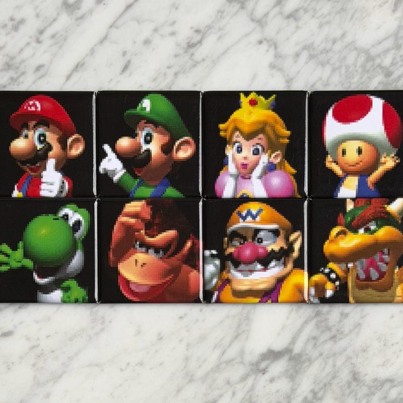 Mario Character Magnets - Etsy