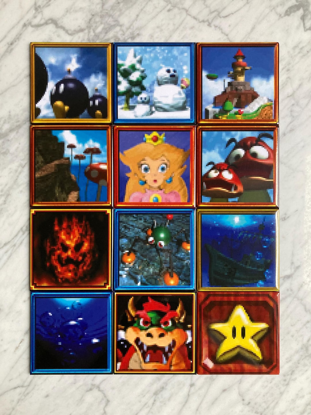 Super Mario 64 Magnets/drink Coasters | 3"x3" N64 Peach's Castle ...