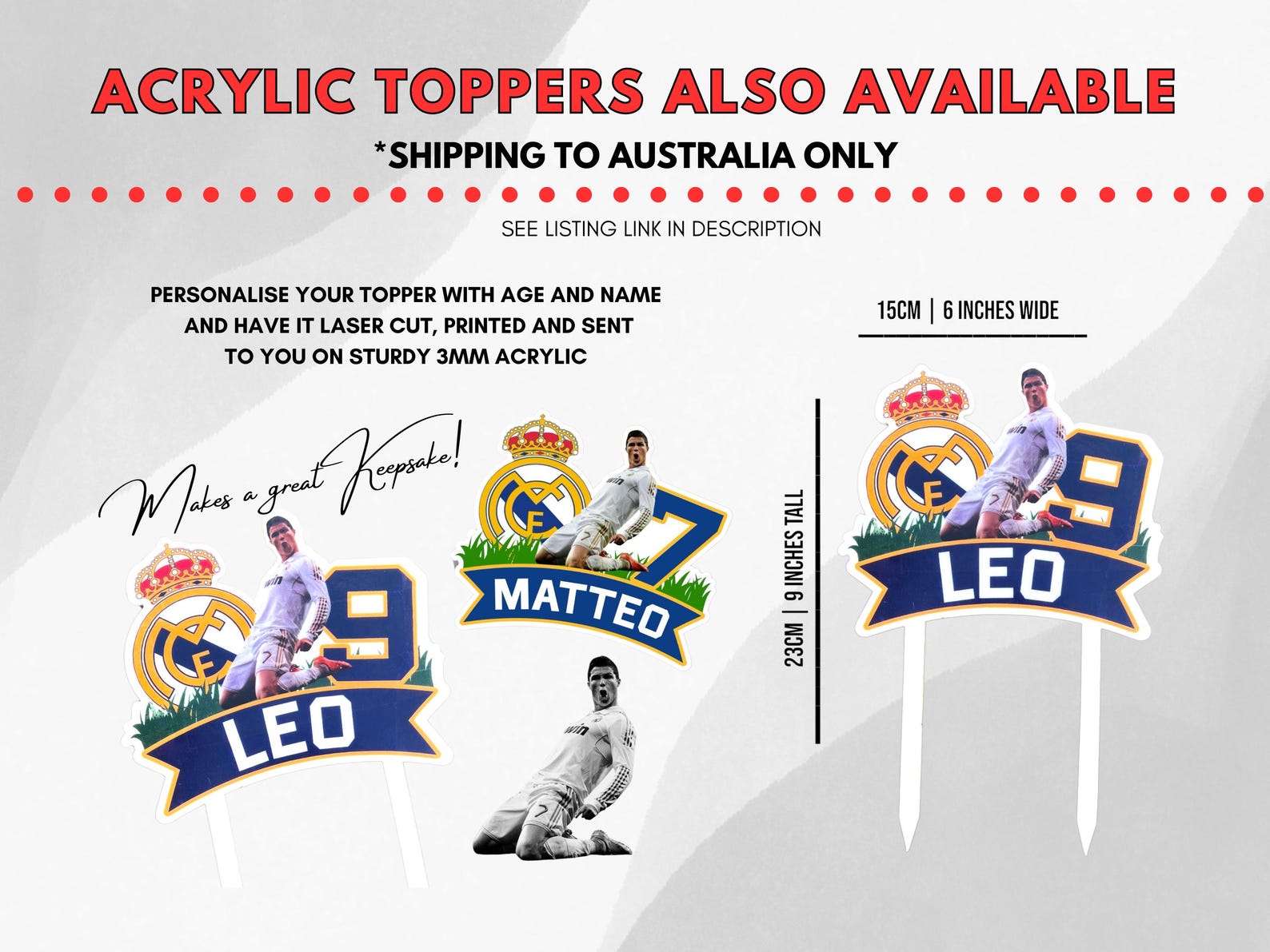Real Madrid Cake Topper | Printable Football Player Decor | Custom ...