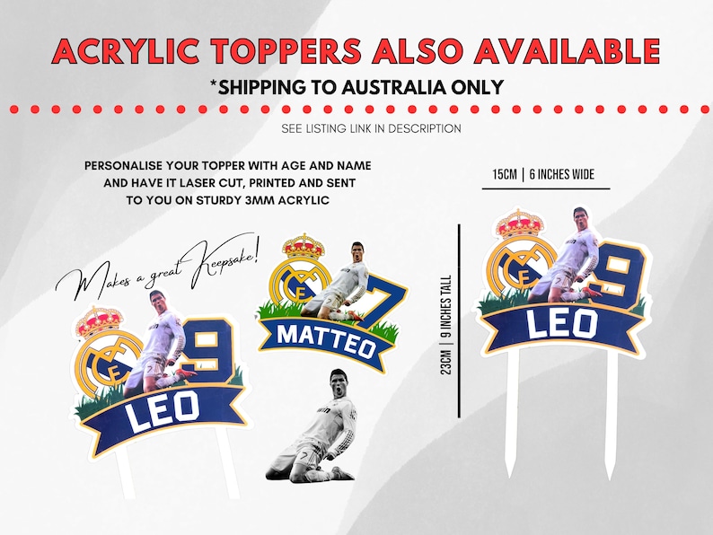 Real Madrid Cake Topper | Printable Football Player Decor | Custom ...