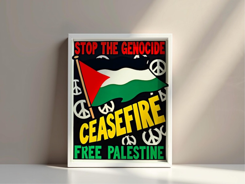 Free Palestine PNG Poster | Ceasefire Sign | Printable PDF & JPEG ...
