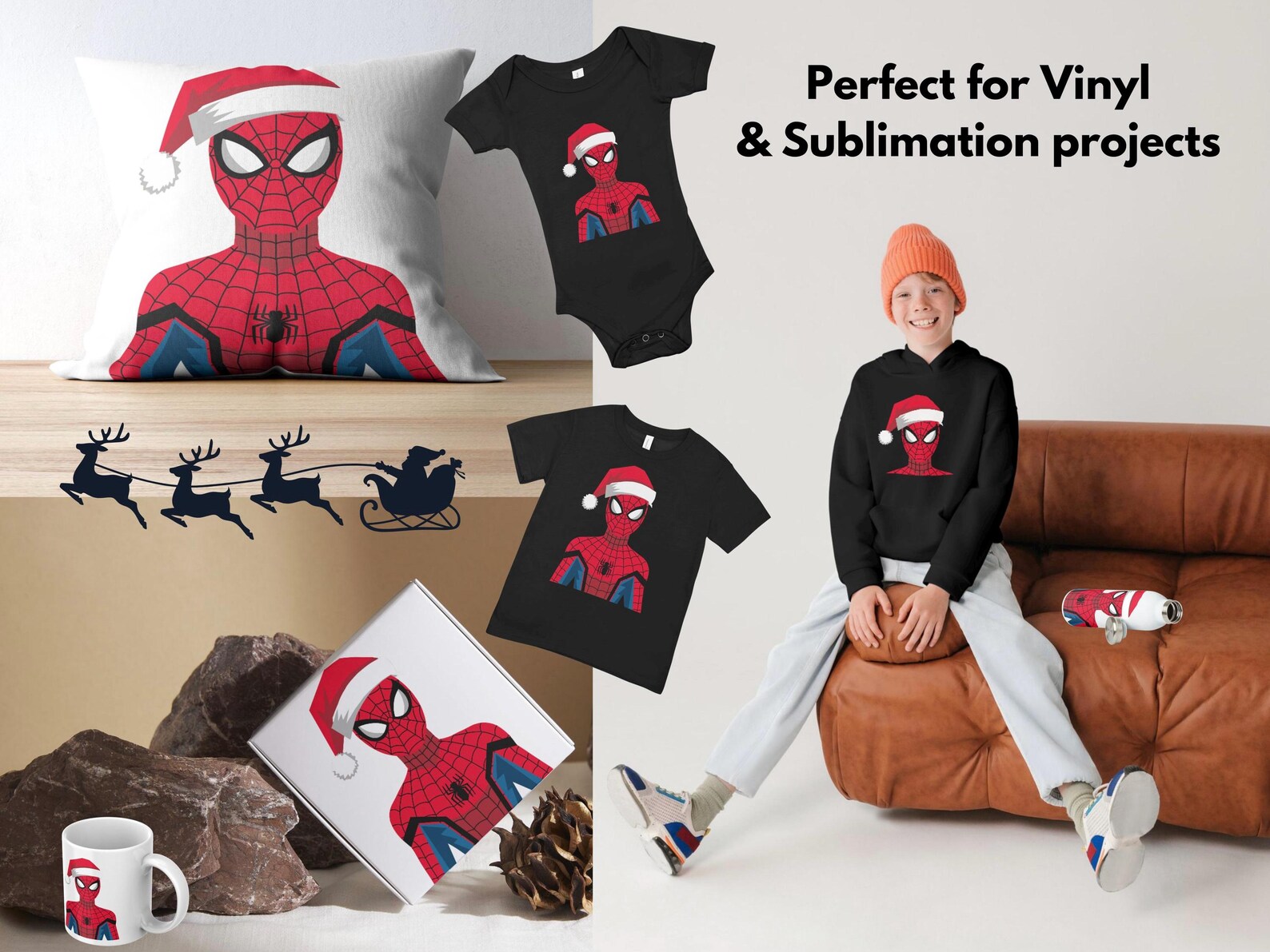 Spiderman Santa SVG, Superhero Christmas Cut File, Spider Man Santa Hat ...