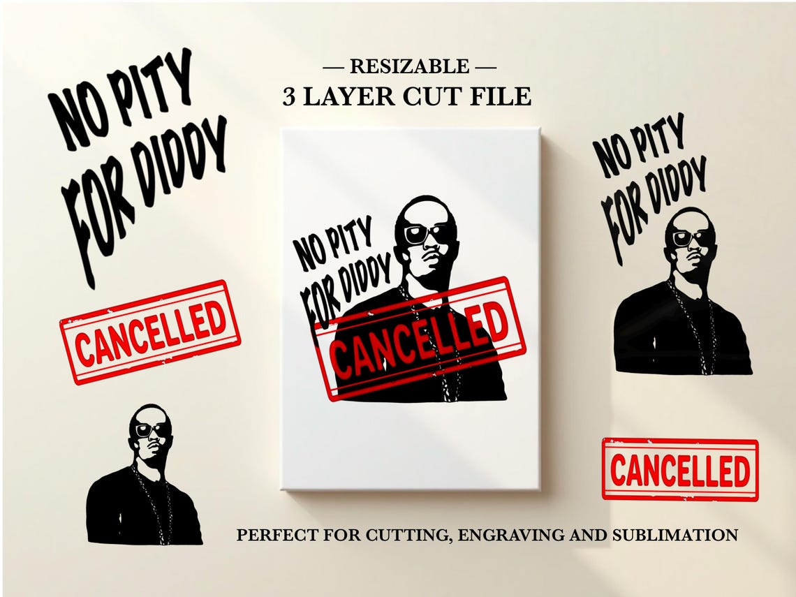 P Diddy SVG and PNG Puff Daddy No Pity for Diddy Diddy Cancelled ...
