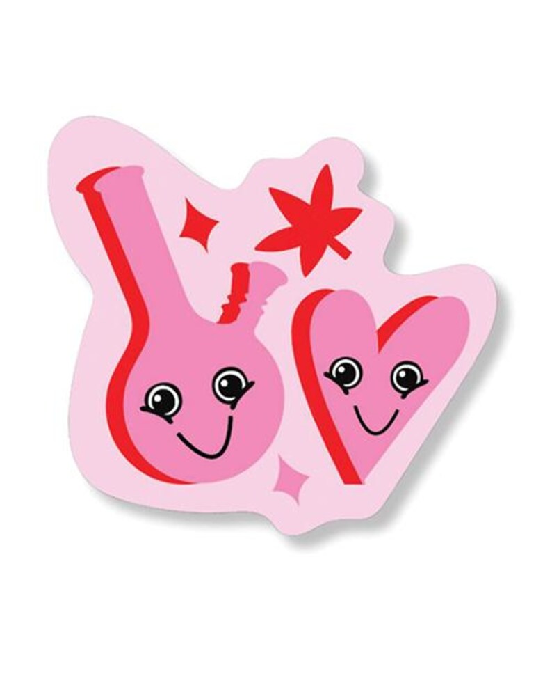 Stoner Besties Sticker Pack – Cute Pink Bong & Heart Kawaii Design ...
