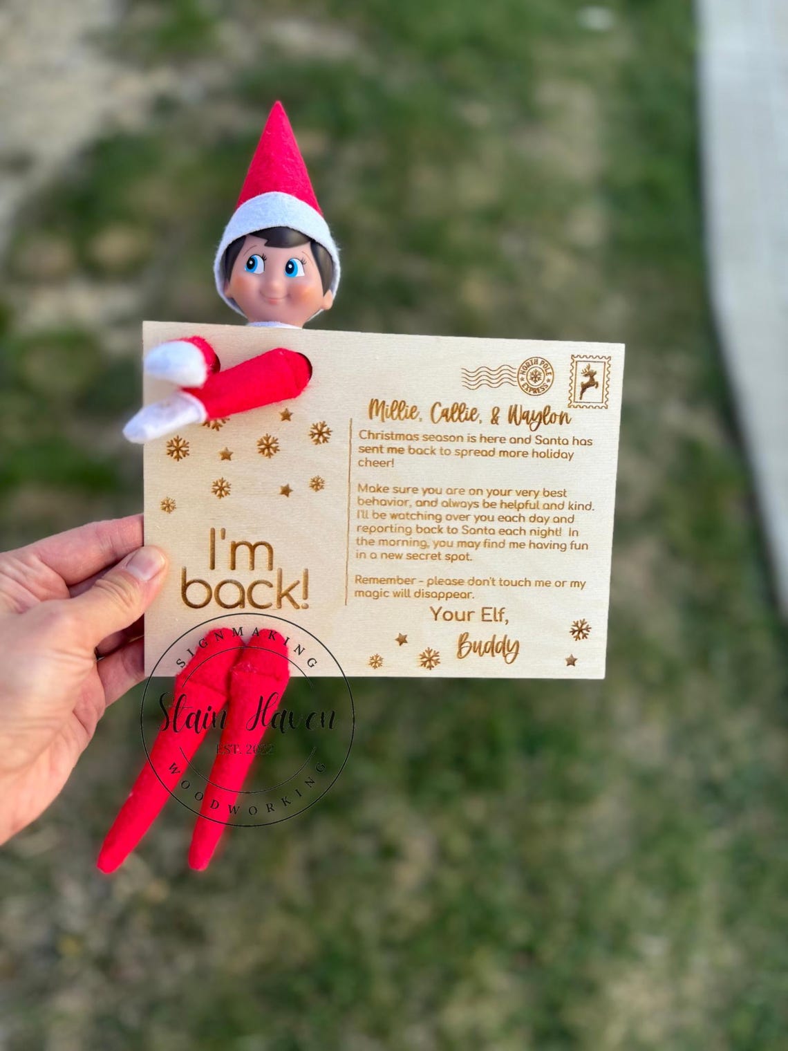 Elf on the Shelf Sign, Welcome Back Elf on the Shelf, Elf on the Shelf ...