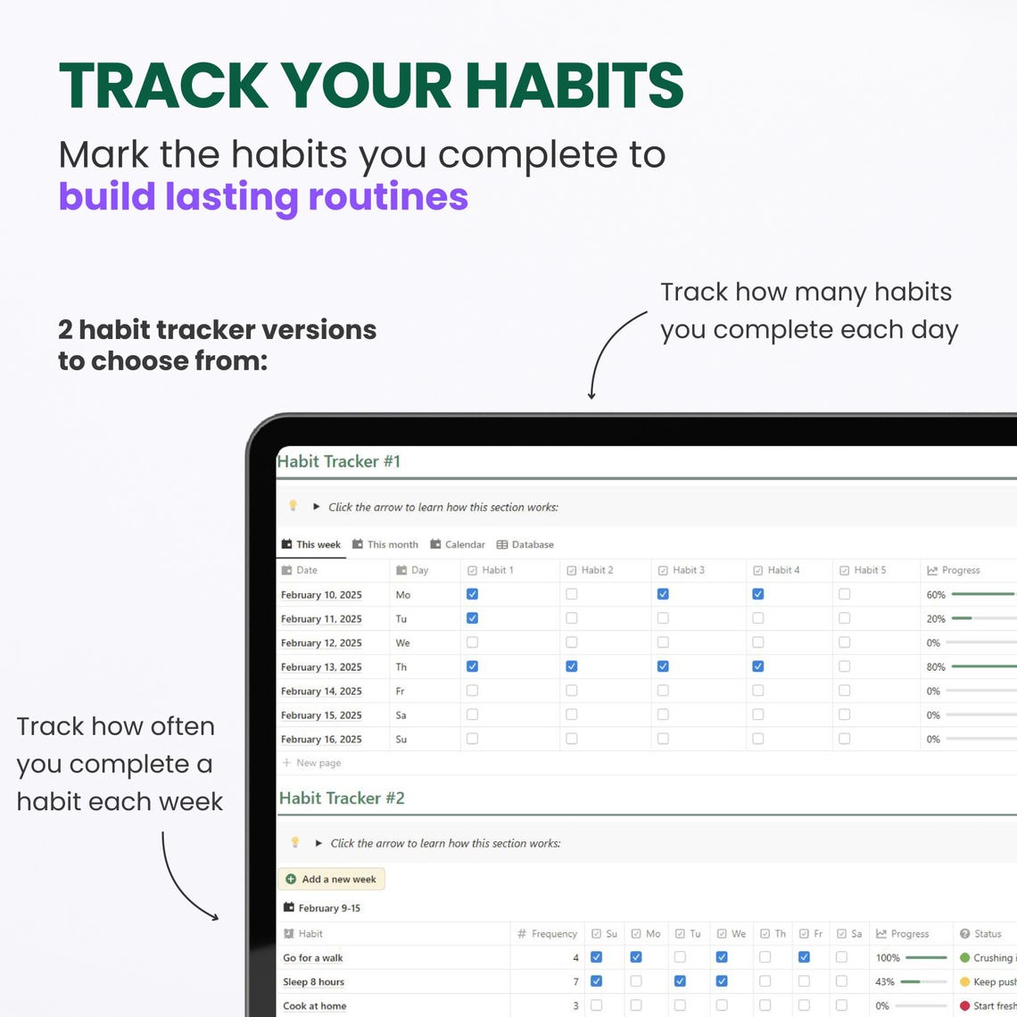 Notion Habit Tracker | Aesthetic Notion Template | Digital Habit ...