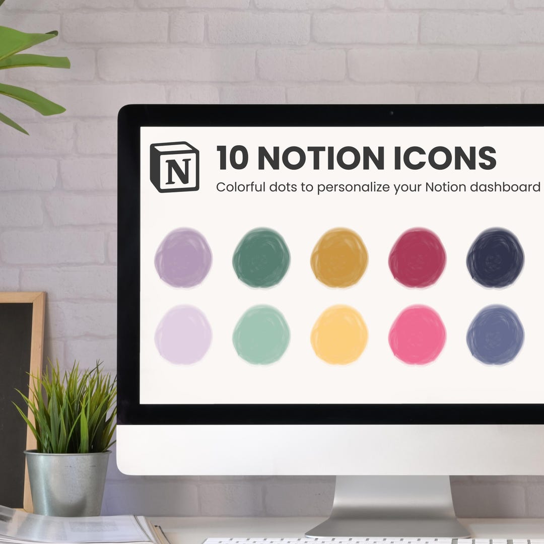 Notion Icons 10 Colorful Dots | Aesthetic Notion Dashboard | Dot ...