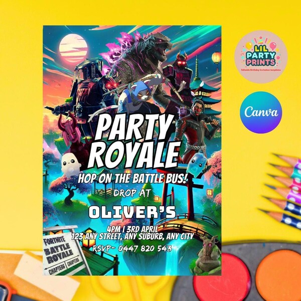Fortnite invitation - Etsy