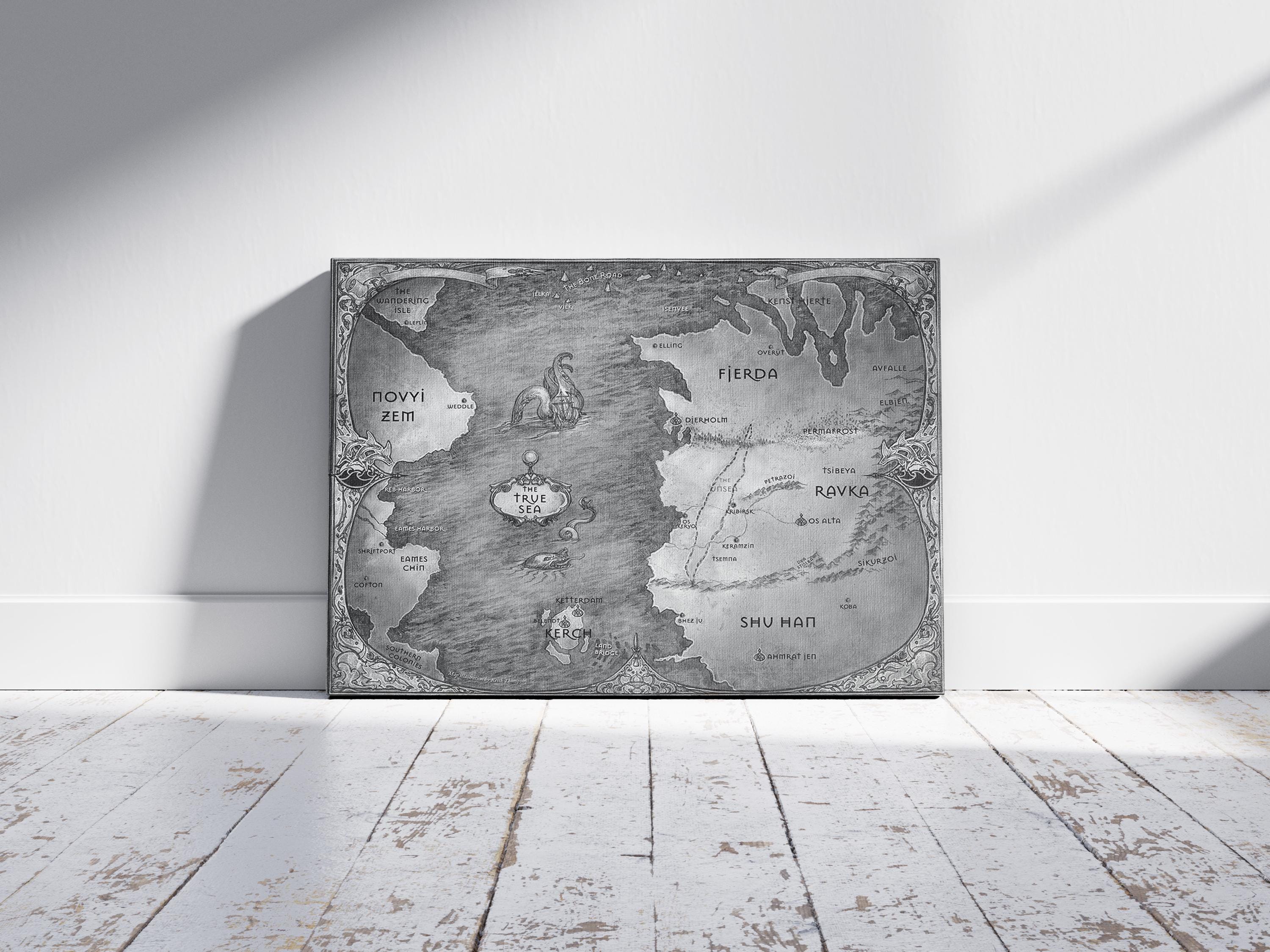 The Grishaverse Map Canvas, Grisha Trilogy Map Poster, the Grishaverse ...