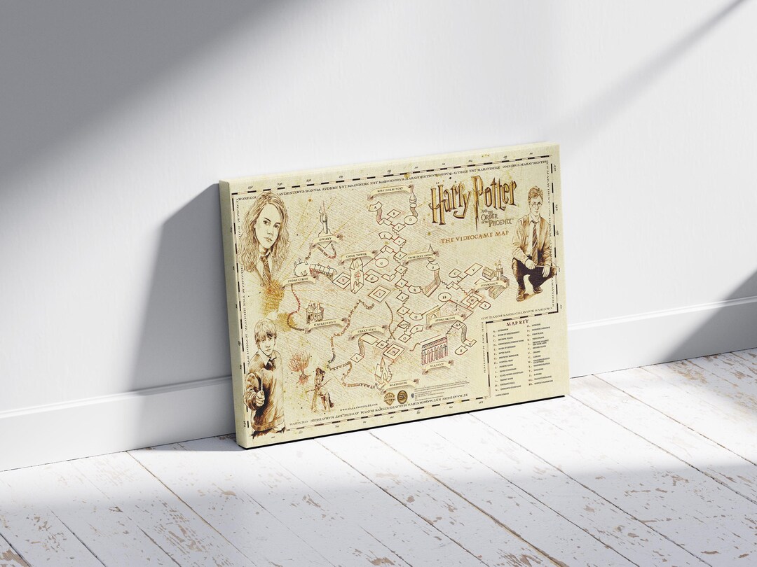 Marauders Map Canvas Poster Fantasy Movie Series Wall Art,harry's Maps ...