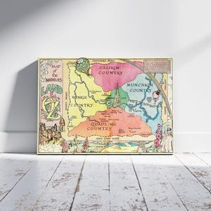 Map of the Marvelous, Land of Oz Map Poster, the Marvelous Map of OZ ...