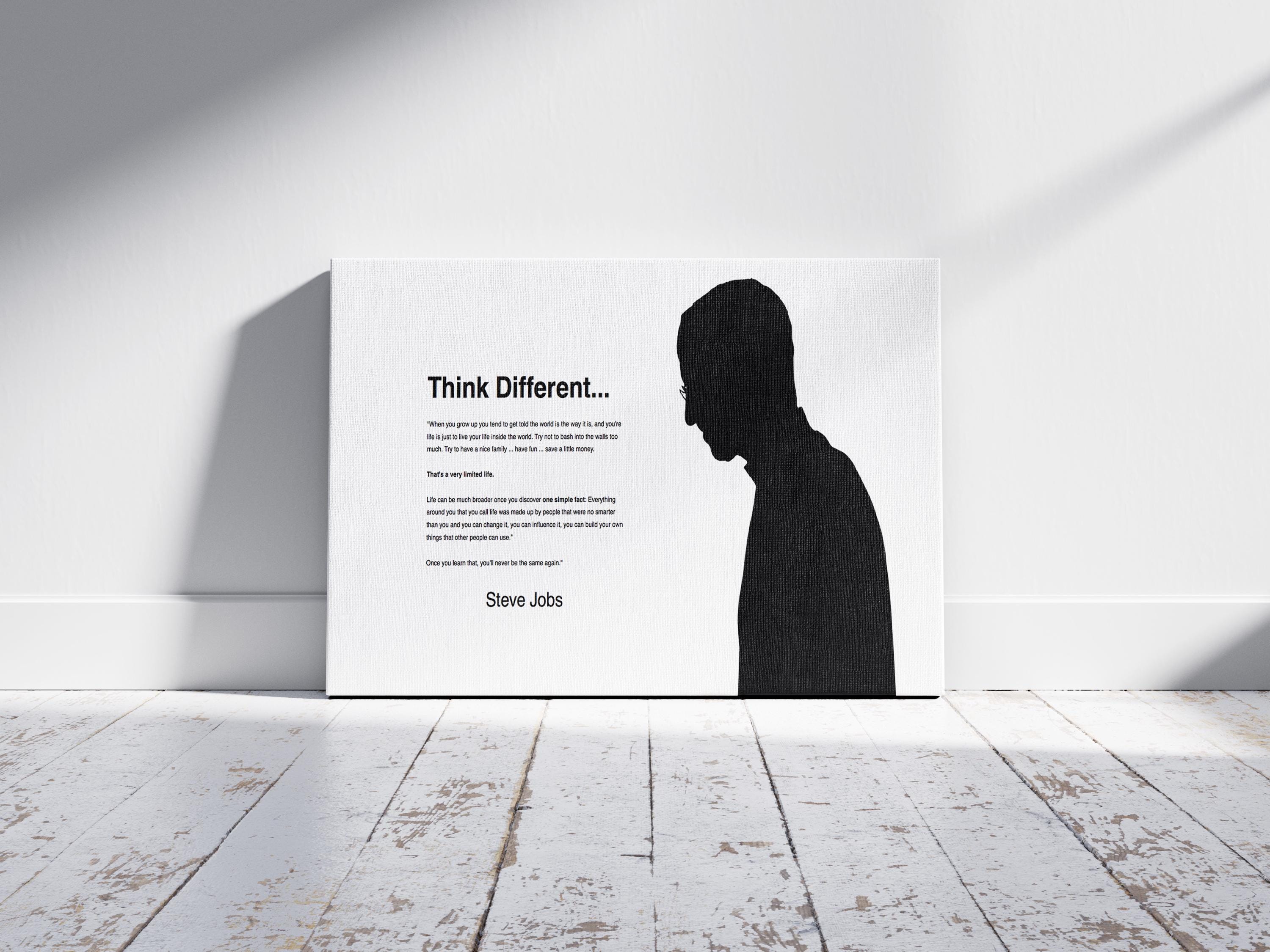 Steve Jobs Canvas, Motivational Wall Art, Steve Jobs Poster, Steve Jobs ...
