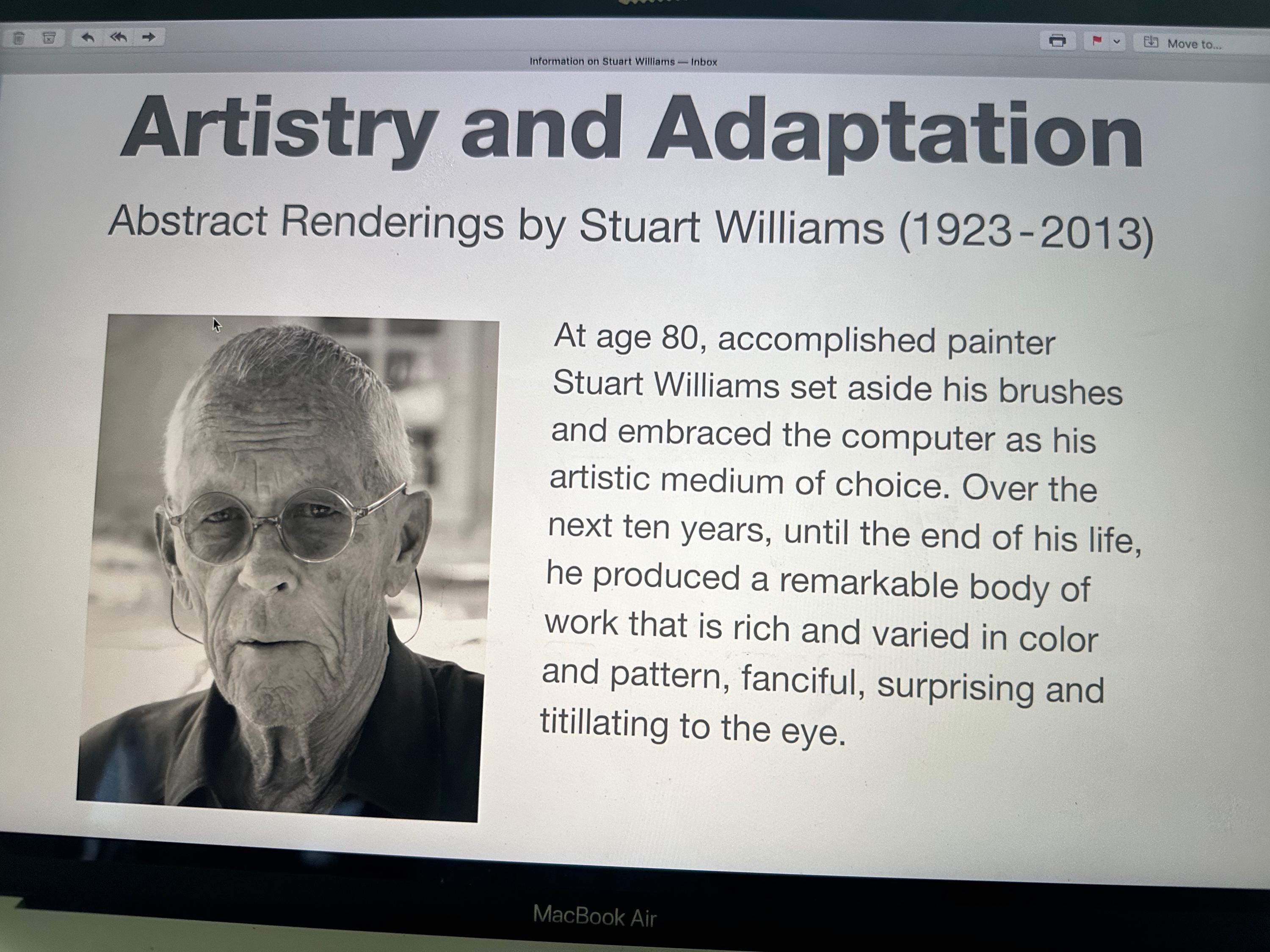 Computer Graphics by Stuart Williams - 80 Years Old Painter - Etsy