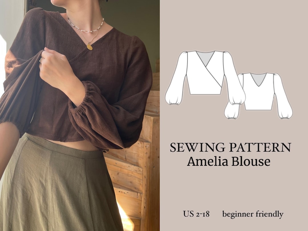 Amelia Blouse PDF Sewing Pattern | Beginner Friendly | Size Inclusive 2 ...
