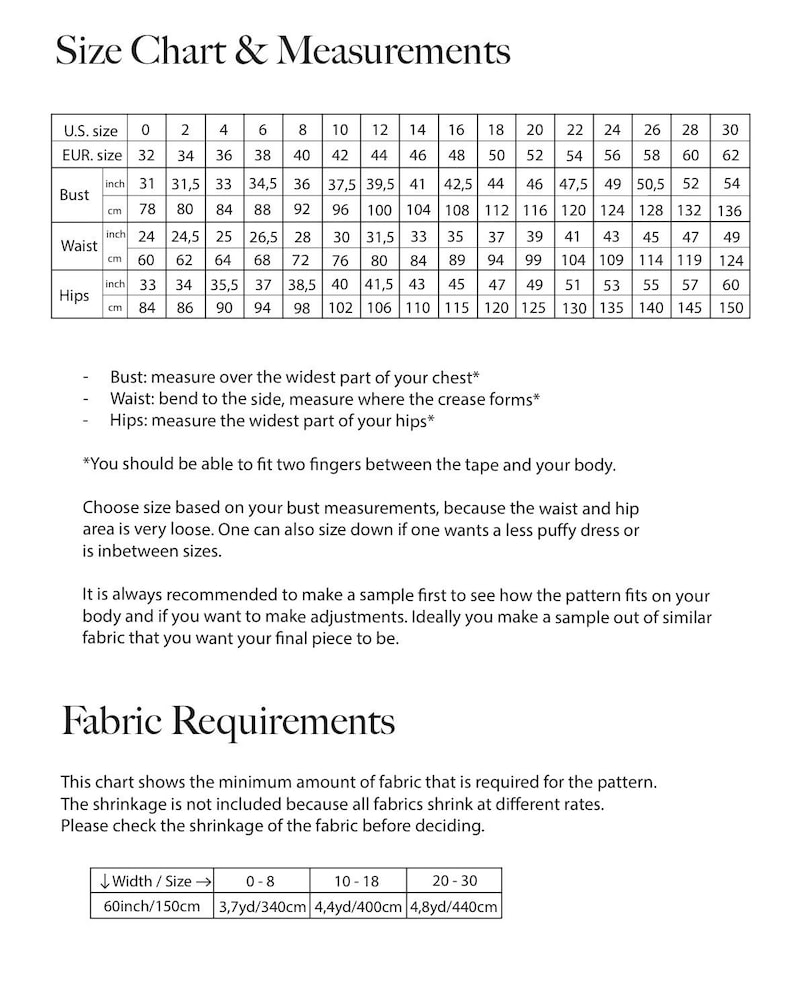 Cloud Dress PDF Sewing Pattern | Beginner Friendly | Size Inclusive 0 ...