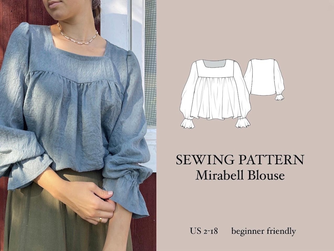 Mirabell Blouse PDF Sewing Pattern | Beginner Friendly | Size Inclusive ...