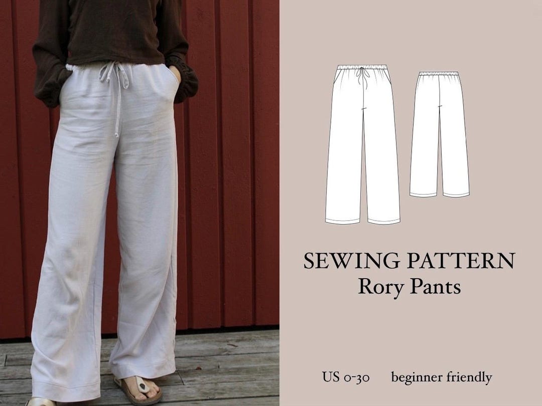 Rory Pants PDF Sewing Pattern | Absolute Beginner Friendly | Size ...