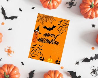 Digital Halloween Card, Spooky Printable Halloween Greeting Card ...