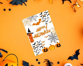 Digital Halloween Card, Spooky Printable Halloween Greeting Card ...