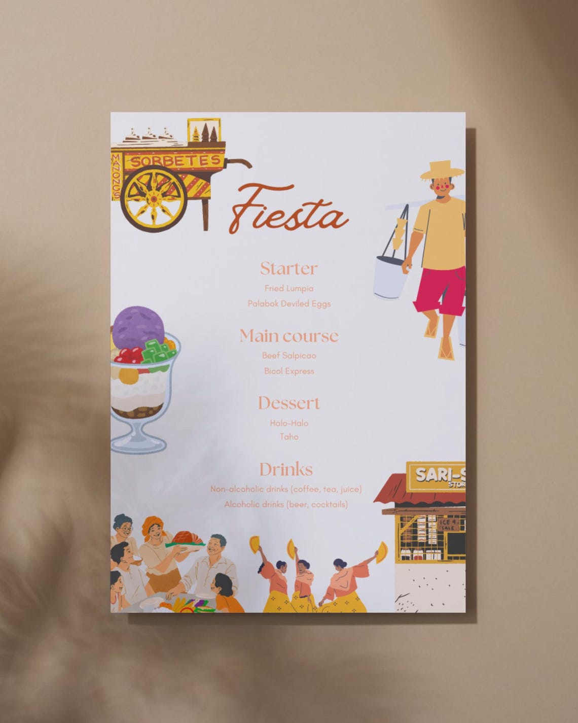 Customizable Filipino Events or Wedding Menu | Digital Download for ...