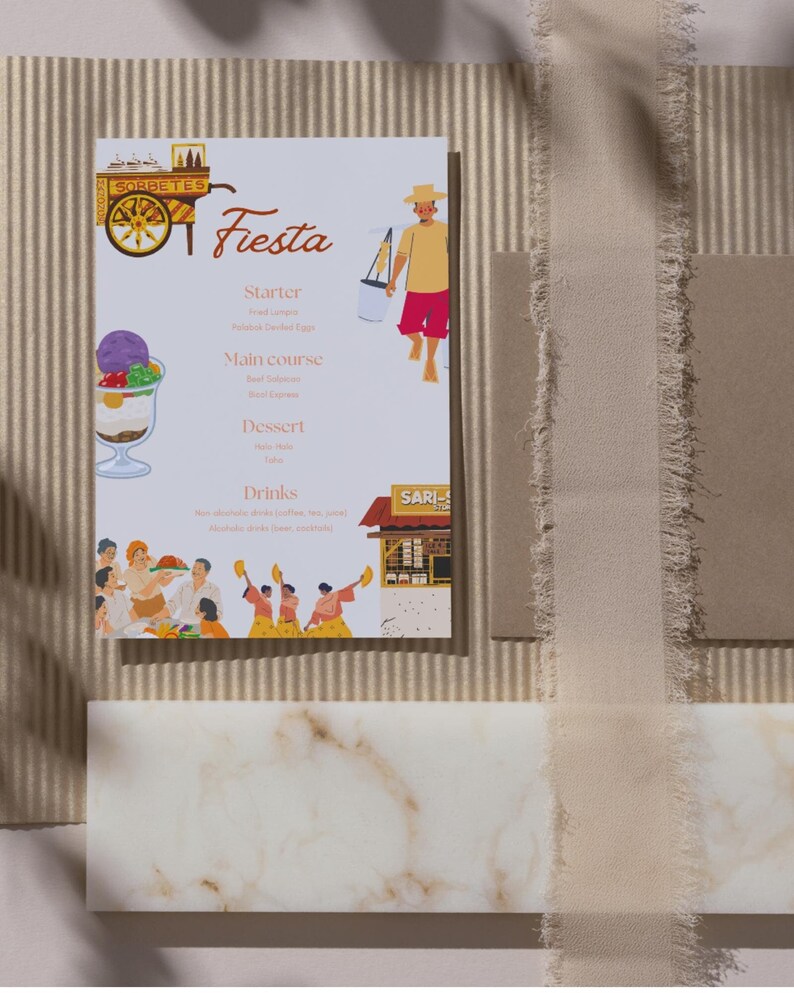 Customizable Filipino Events or Wedding Menu Digital Download for ...