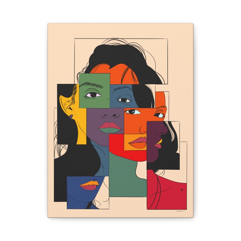 Empowered Women's Faces Block Art Hand Painted Wall Art Canvas Print - Etsy
