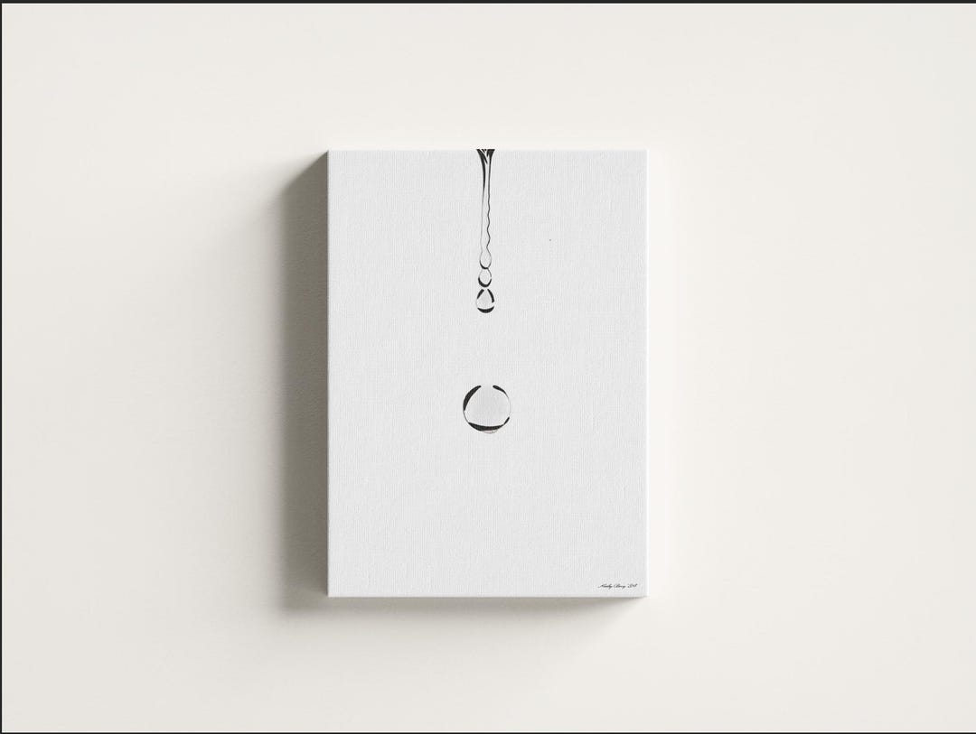 Minimalist Water Drop Painting L 12 X 16 Stretched Canvas - Etsy