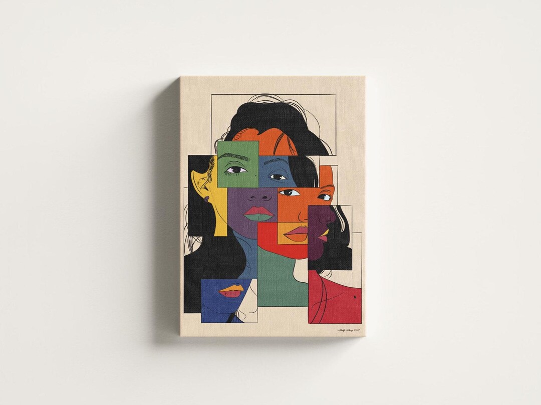 Empowered Women's Faces Block Art Hand Painted Wall Art Canvas Print - Etsy