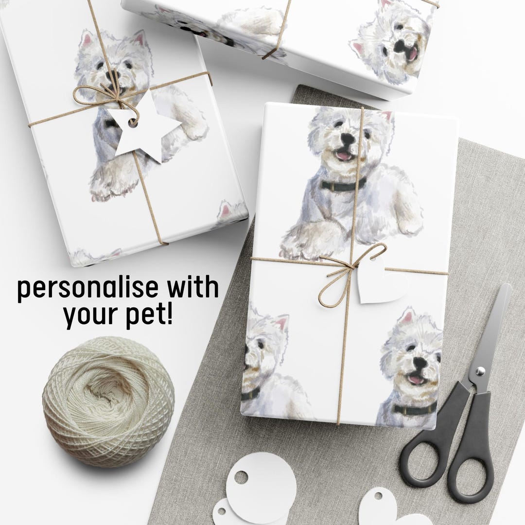 Custom Dog Gift Wrap Papers, Personalized Wrapping Paper for Dog Lovers ...