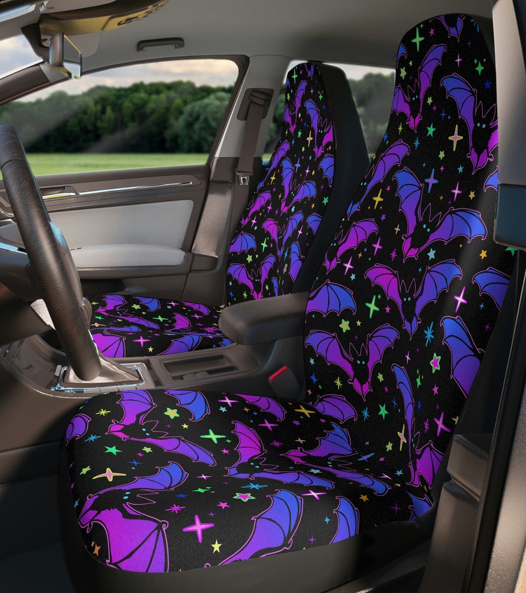 Neon Bat Seat Covers~goth Car Accessories|spooky Decor|cute Gift Ideas ...