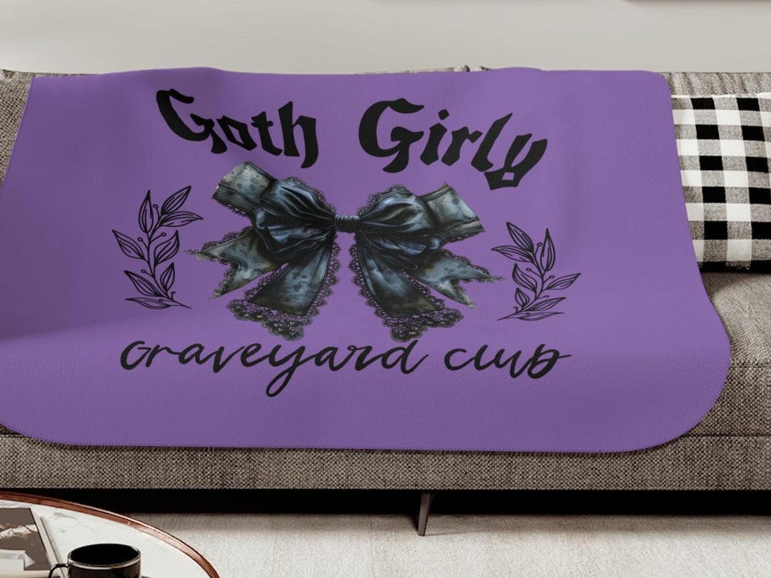 Goth Girls Club Sherpa Blanket Alternativegothic Blanket Emo Throw ...