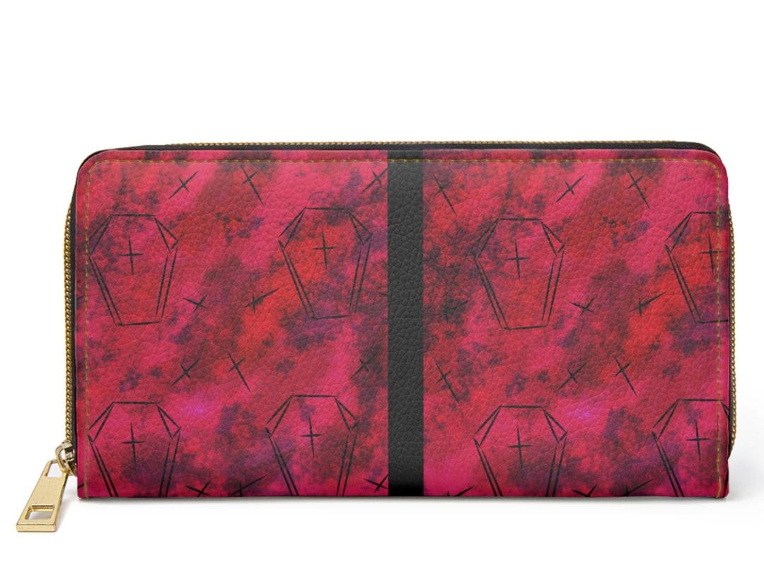 Goth Pink Coffin Zipper Wallet~spooky|creepy|dead|grunge|large ...