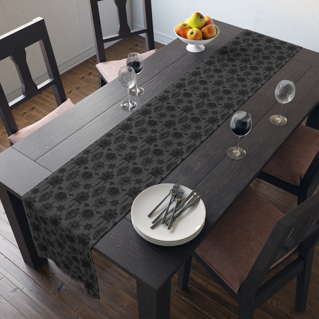 Vintage Style Gothic Table Runner~black Goth Home Decor|halloween ...