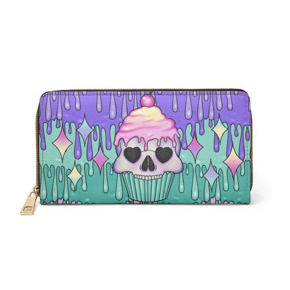Sweet Treat Kawaii Goth Skull Wallet Zipper Wallet | Etsy