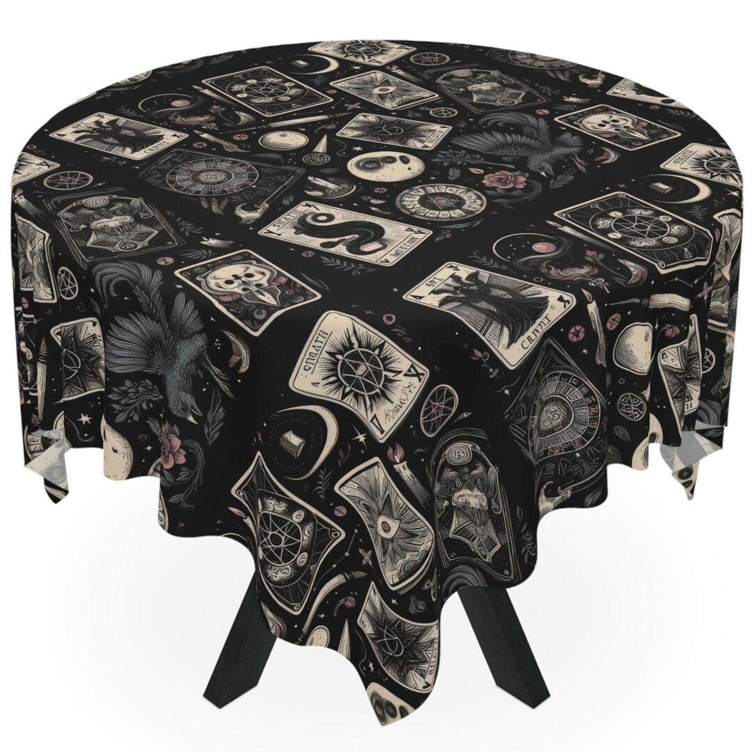 Gothic Tarot Card Tablecloth~wiccan Kitchen Accessory|spooky Table ...